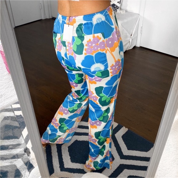 Zara | Pants & Jumpsuits | Zara Floral Retro 6s 70s Flower Power Pants ...
